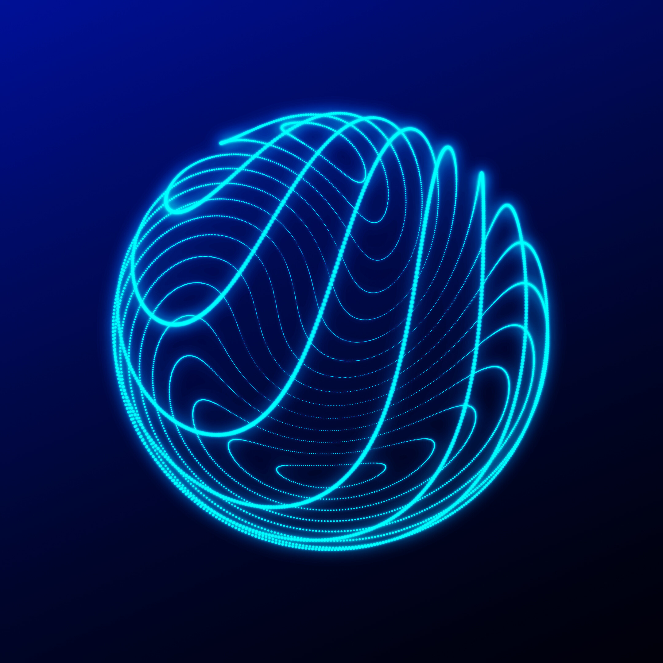 Sphere with twist lines. Spherical waveform. HUD element. Network connection structure. 3D ...